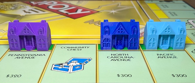 Board Game Mansion Hotel Monopoly Inspired Style Pieces 3D PLA Printed ...