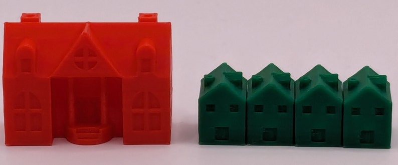 Mansion Hotel and Townhouse Houses Monopoly Inspired 3D Printed (1 ...