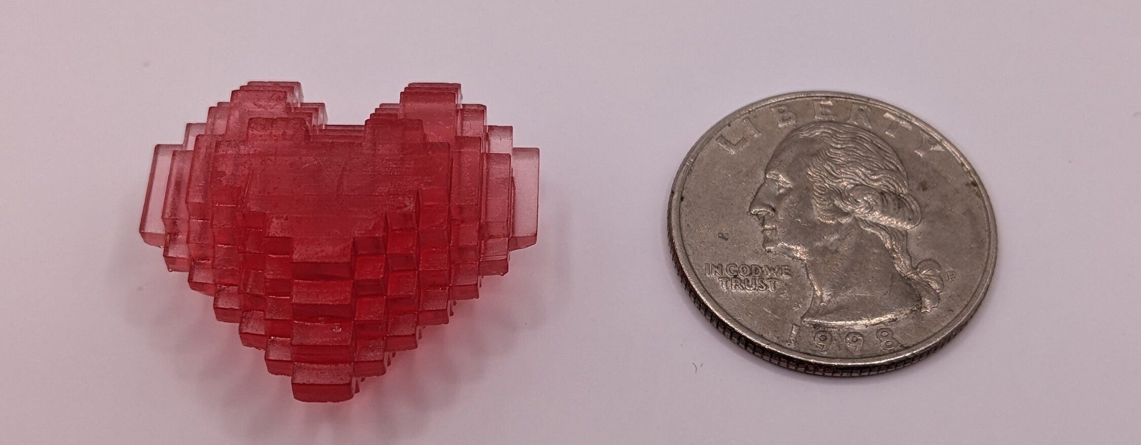 Voxel Design Resin 3D Printed Heart Gems includes 5 3D Hearts - Etsy