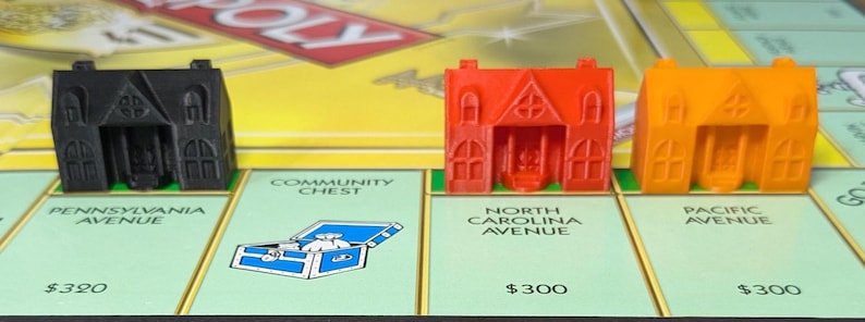 Board Game Mansion Hotel Monopoly Inspired Style Pieces 3D PLA Printed ...