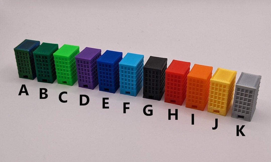 Board Game Apartment Houses Monopoly Inspired Pieces 3D PLA Printed ...