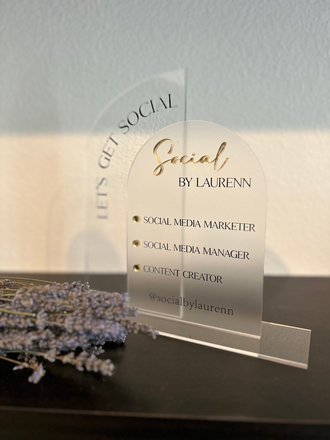 Arched Social Media Manager Sign, Acrylic Business Sign - Etsy