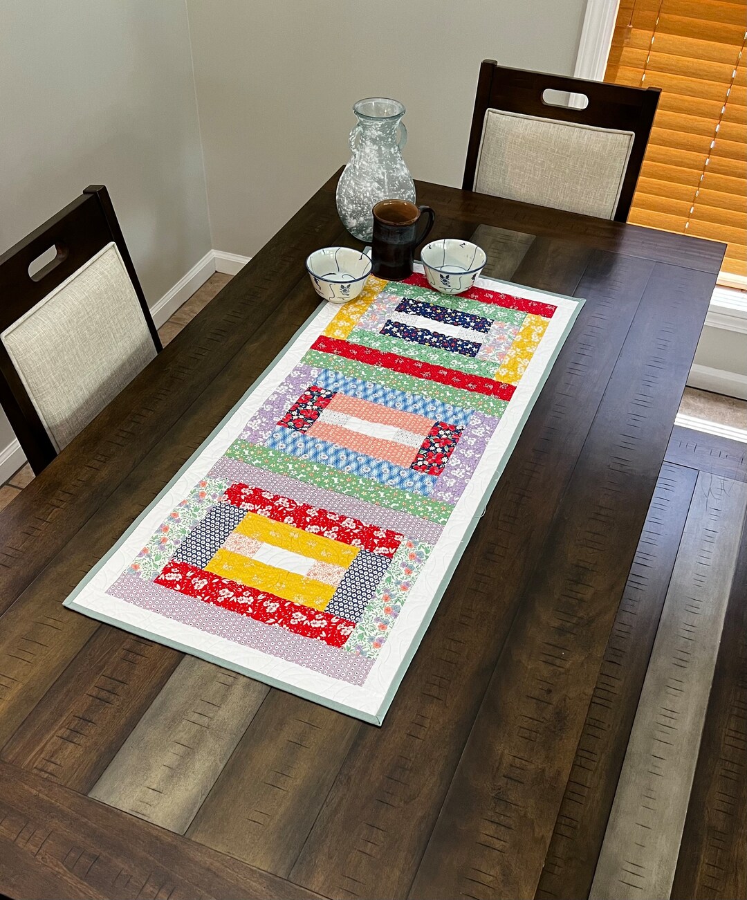 Pastel Quilted Table Runner - Etsy
