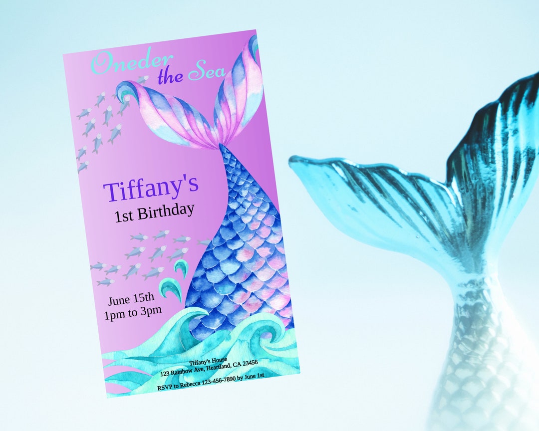 Editable Mermaid Birthday Invitation Template Instant Download - Etsy