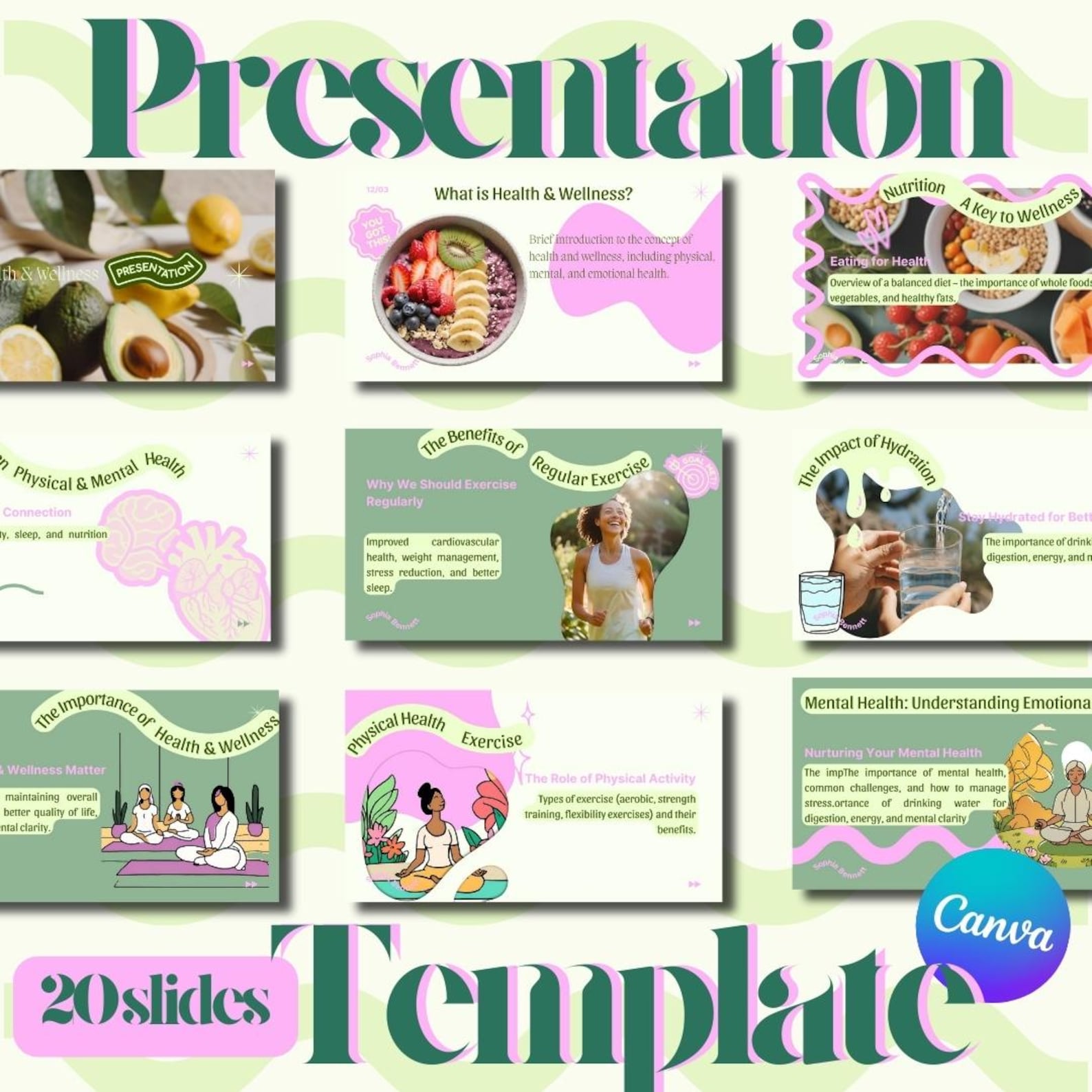 Health & Wellness Canva Template,easy-to-edit Canva Template,wellness ...