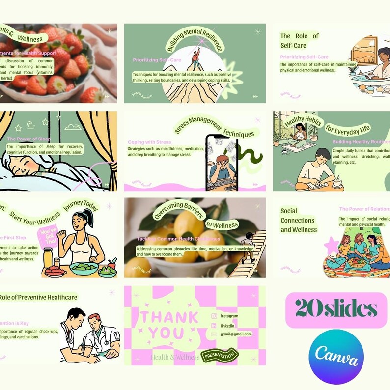 Health & Wellness Canva Template,easy-to-edit Canva Template,wellness ...