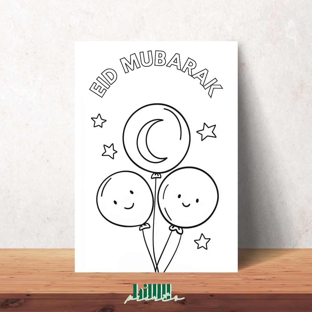 Eid Al-adha Coloring Pages for Kids I Eid Mubarak Card | Fun Eid Gift ...