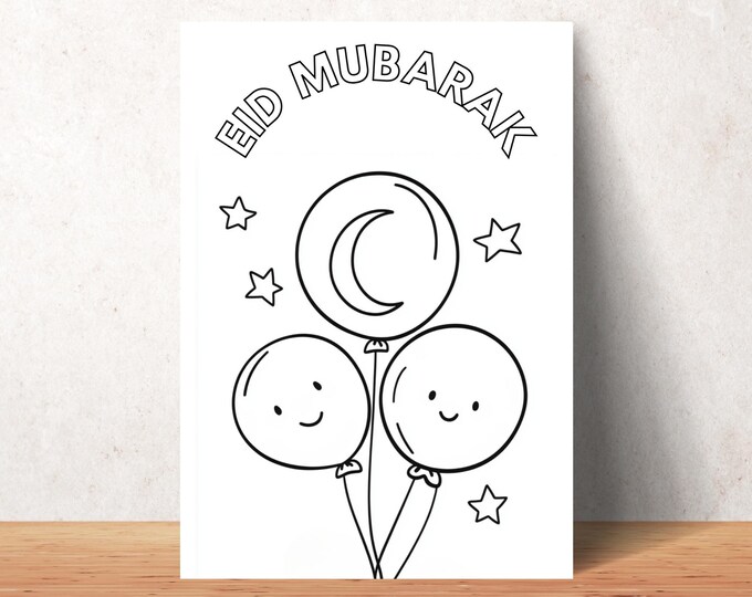 Eid Coloring Cards, DIY Eid Cards, Printable Eid Cards, Eid Kids ...