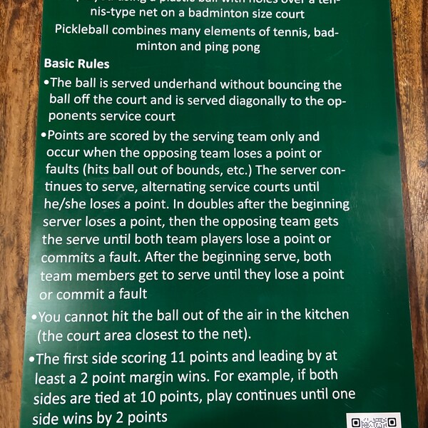 Pickleball Rules Signs - Etsy