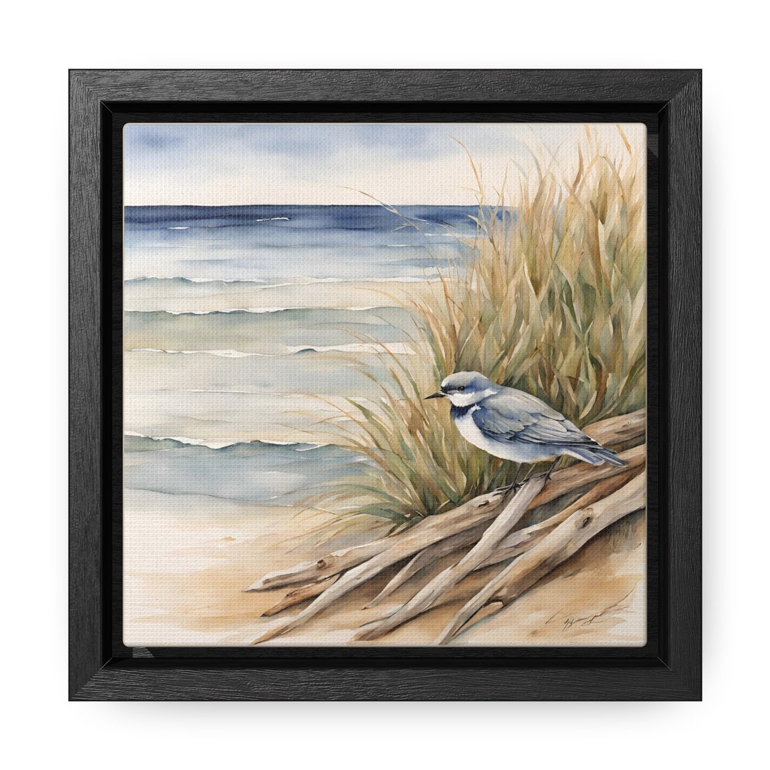 Coastal Canvas Print - Ocean Birds - Beach Scene Print - Coastal ...
