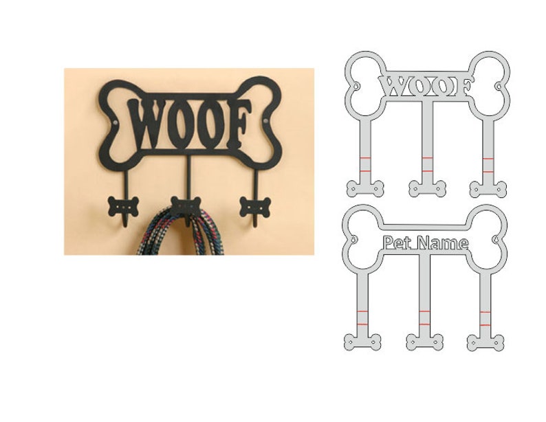 Woof Bone Key & Lead Holder DXF CDR File - Etsy