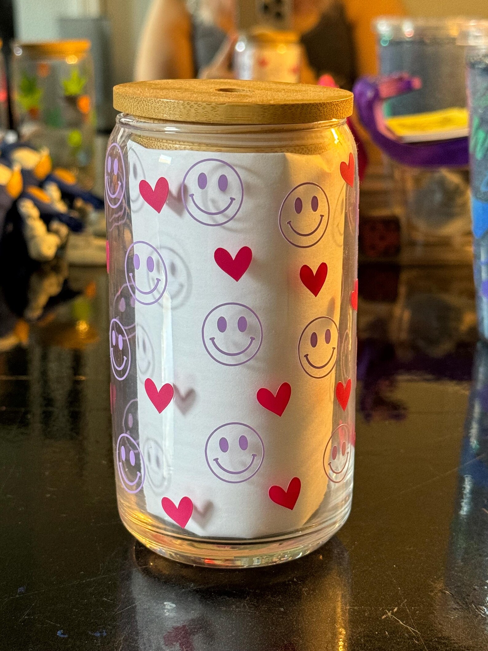 Smileys and Hearts Vinyl 16 Oz Glass Beer Can - Etsy