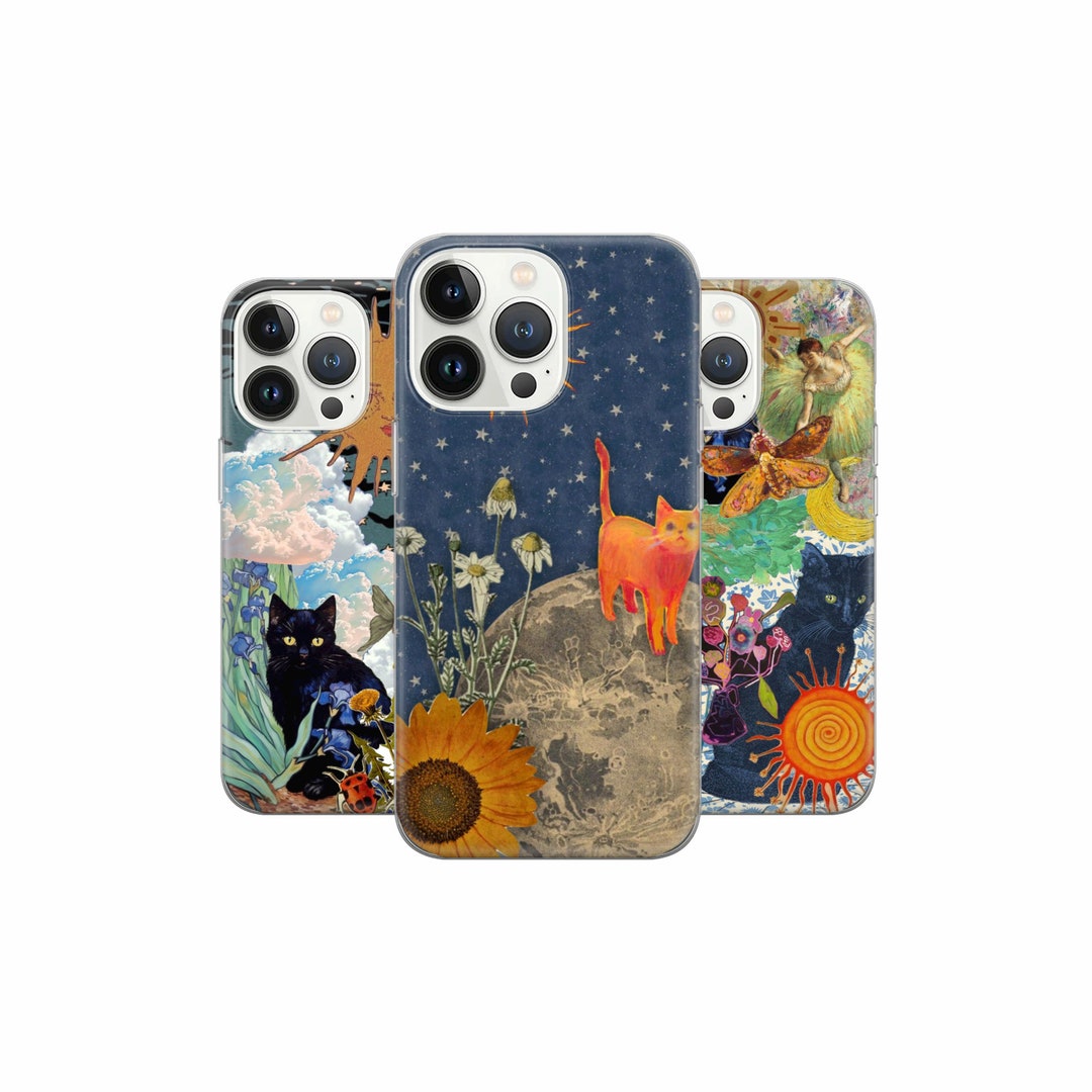 Modern Collage Phone Case Paper Collage Cover for iPhone 15 14 13 12 ...