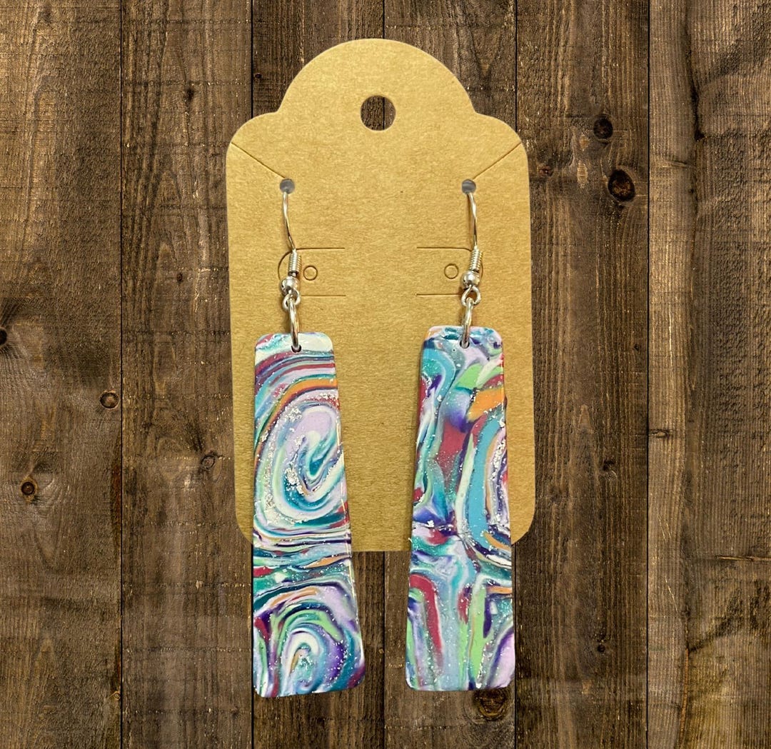 Mystic Swirls Rectangle Earrings - Etsy