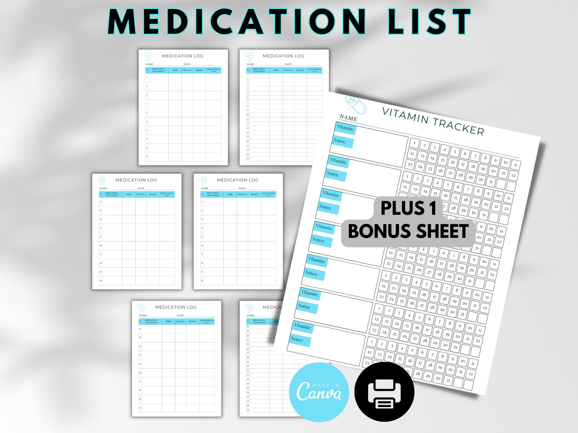 Medication List and Prescription Tracker Printable and - Etsy