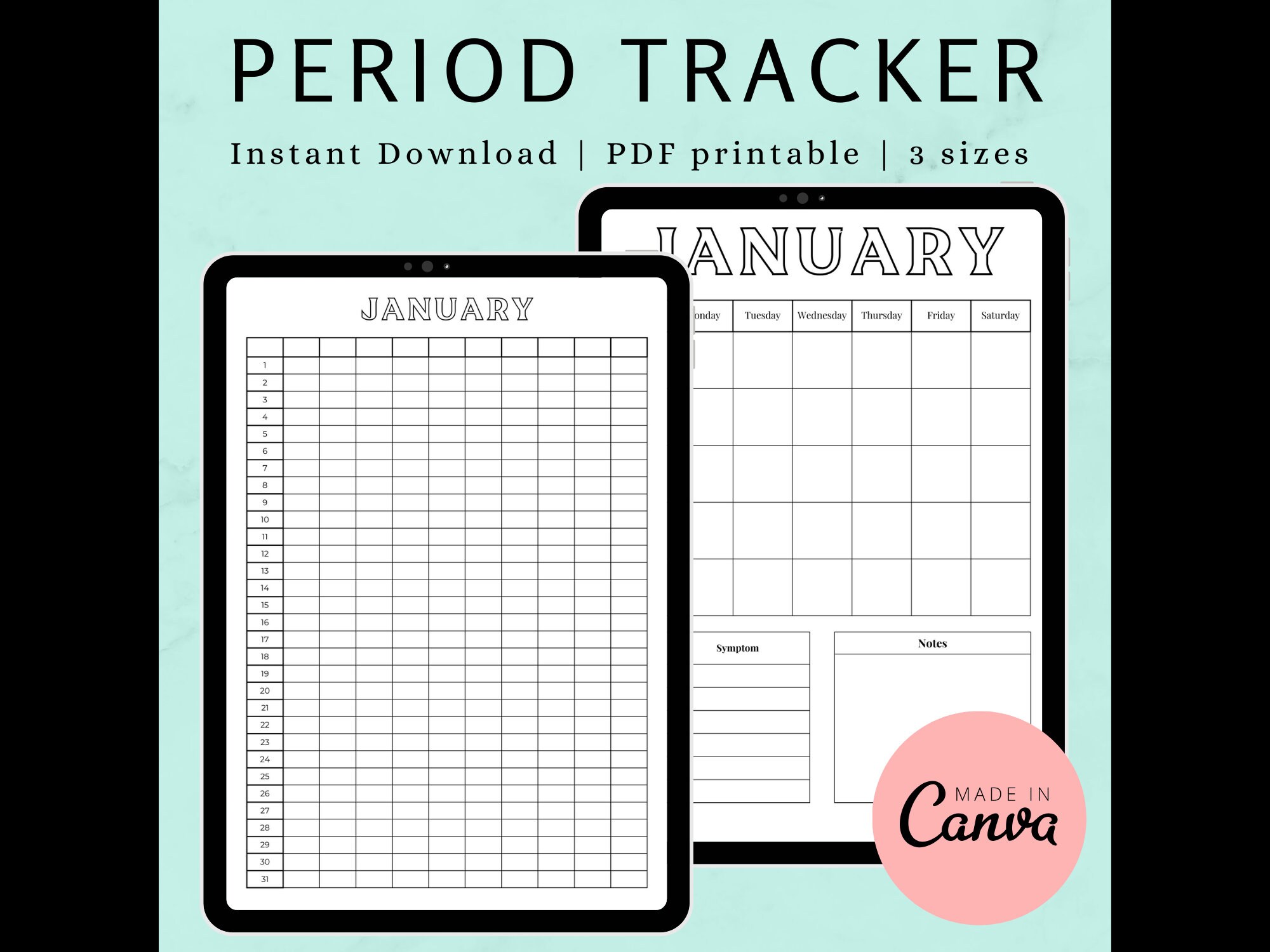 Menstrual Cycle Period Tracker Pregnancy Period Calendar Tracker for ...
