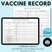 Vaccination Record Child Medical Information for Parents Immunization ...