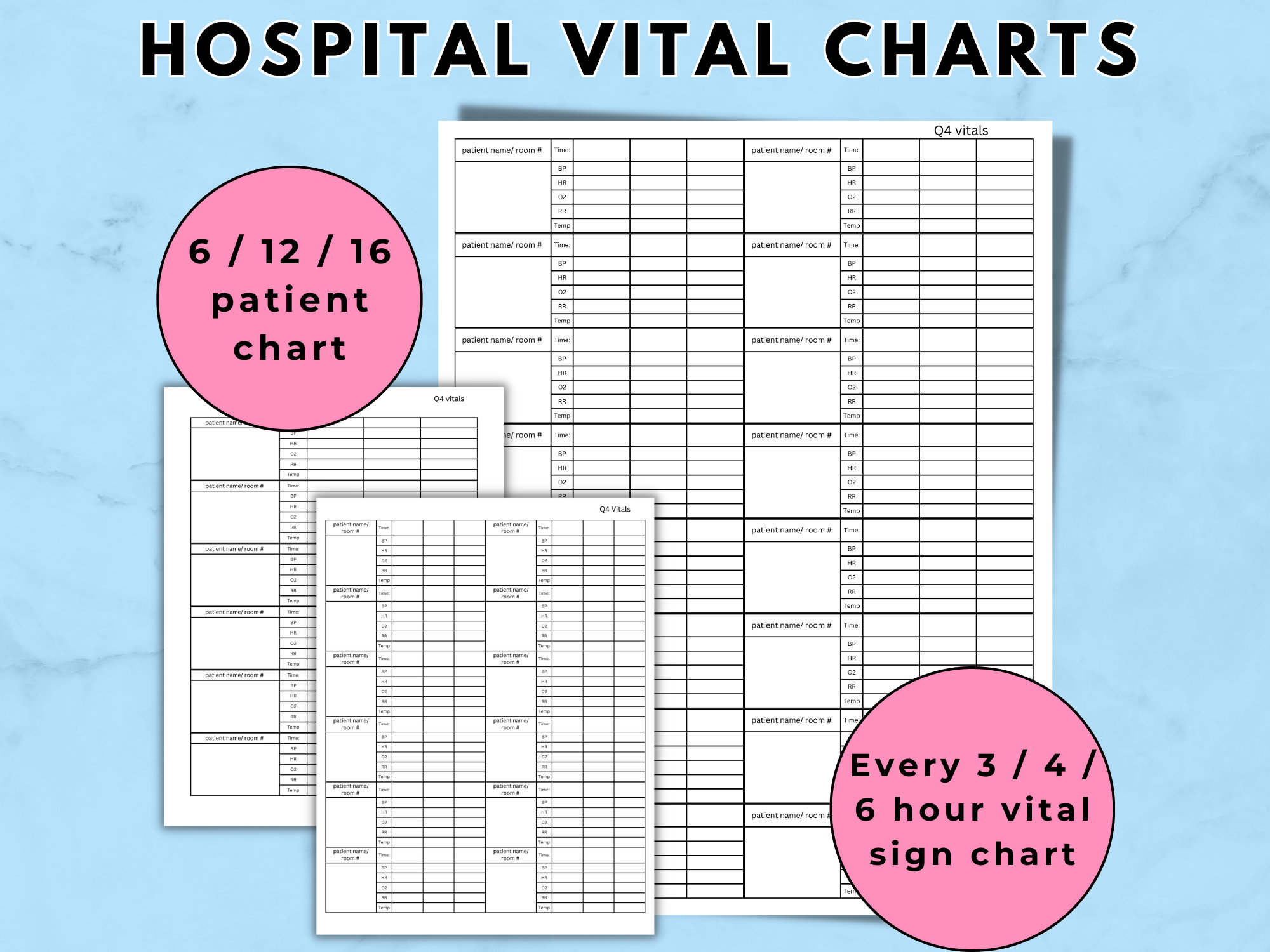 Patient Vital Signs Chart Sheet Patient Care Tech, CNA Vitals Report ...