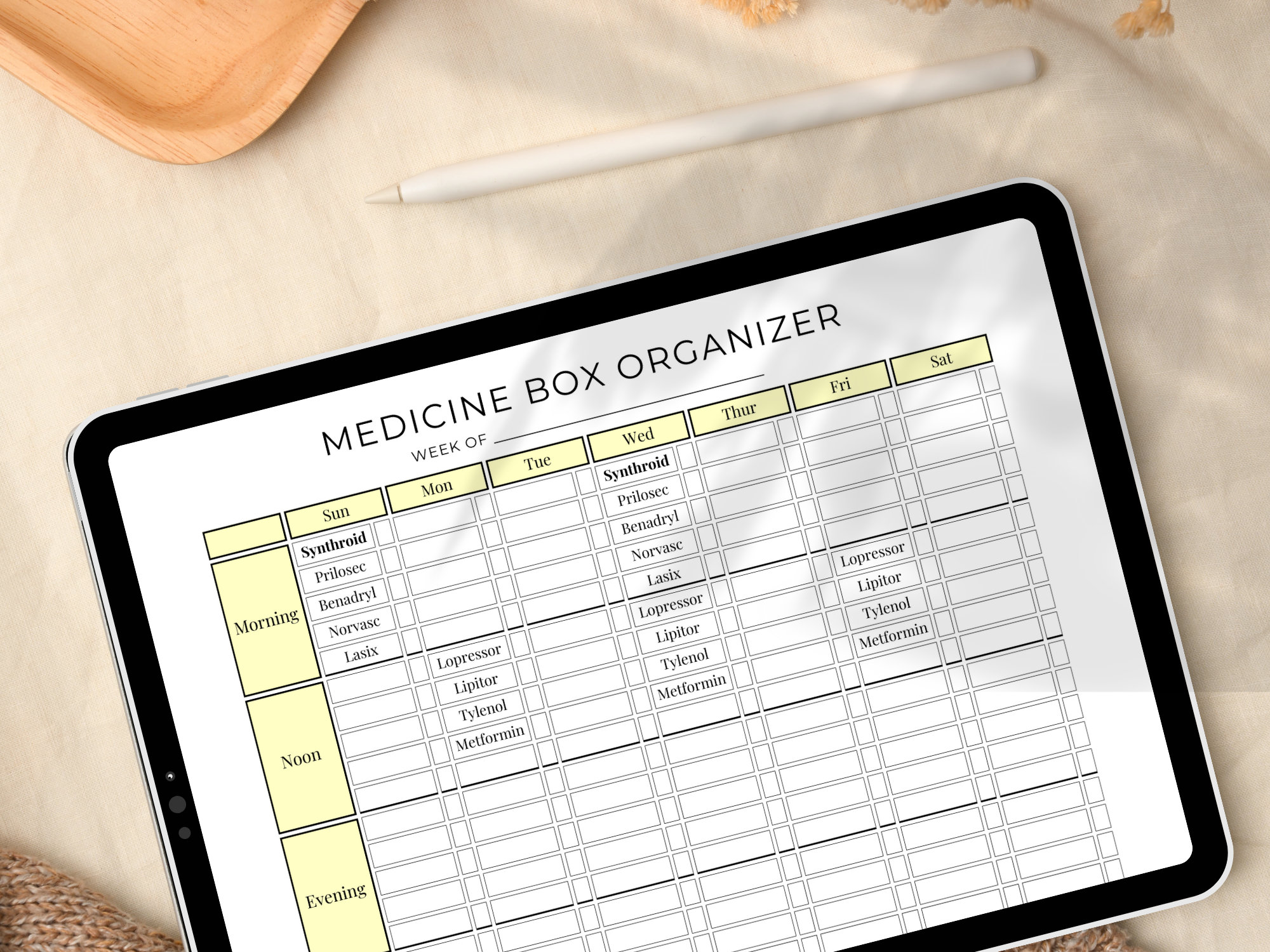 Medicine Checklist Box Template Organized Weekly Pill - Etsy