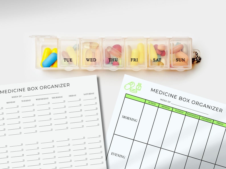 Medicine Box Template Organized Weekly Pill Organizer Sheet - Etsy