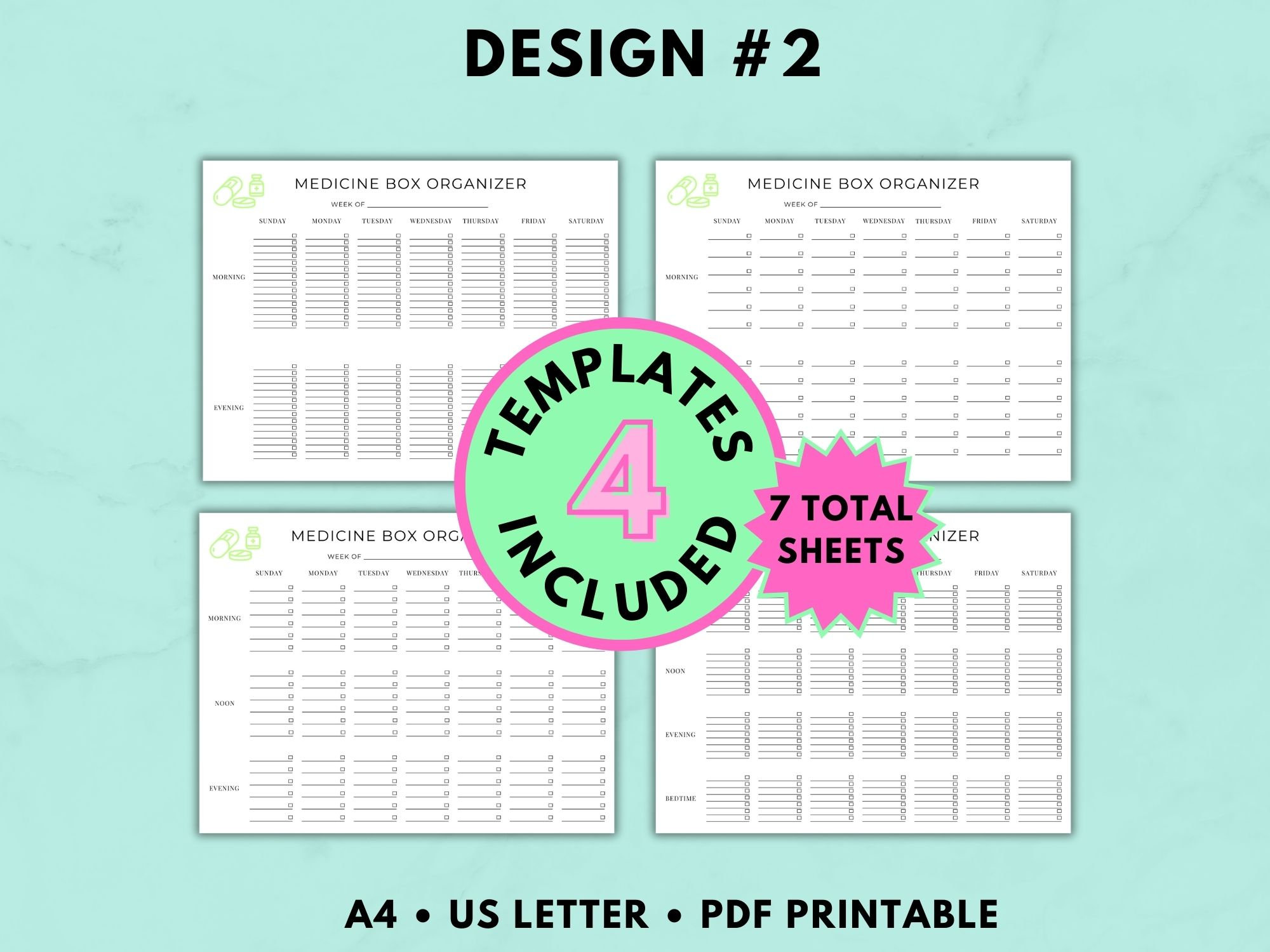 Medicine Box Template Organized Weekly Pill Organizer Sheet - Etsy
