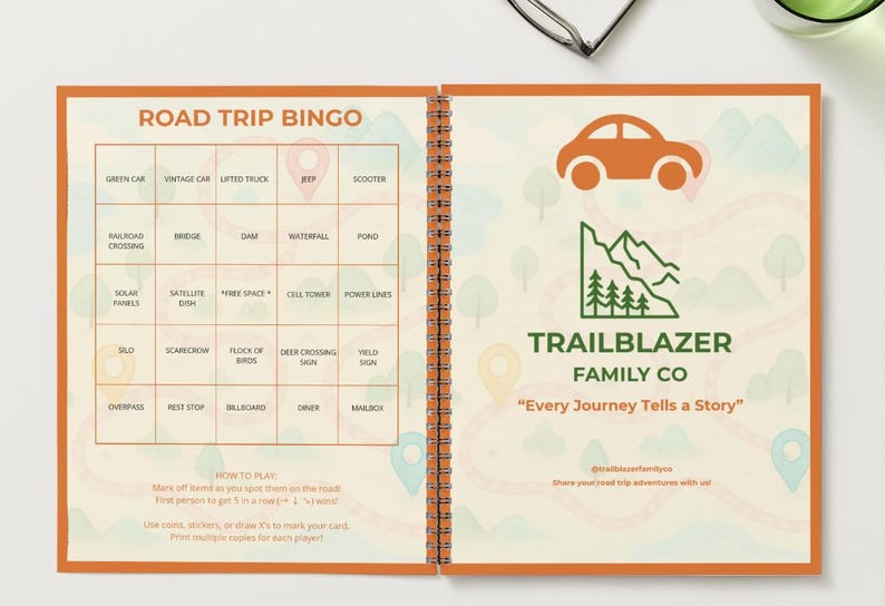 Family Road Trip Journal | Kids Travel Activity Book, License Plate ...