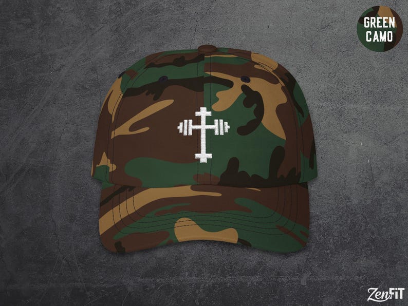 Christian Barbell Cross Hat, Embroidered Gym Workout Hat - Etsy