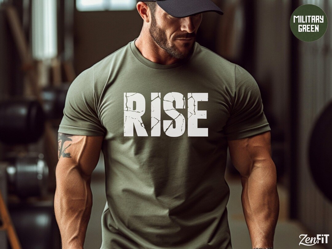 Motivational Gym Shirts, RISE, Weightlifting Tshirt, Gift for ...
