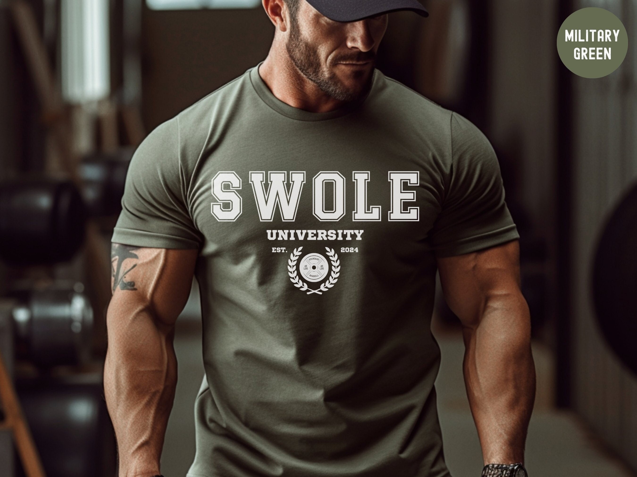 Funny Gym Shirt, Swole University, Mens Workout T Shirt, Bodybuilding Shirt, Weightlifting Tee ...