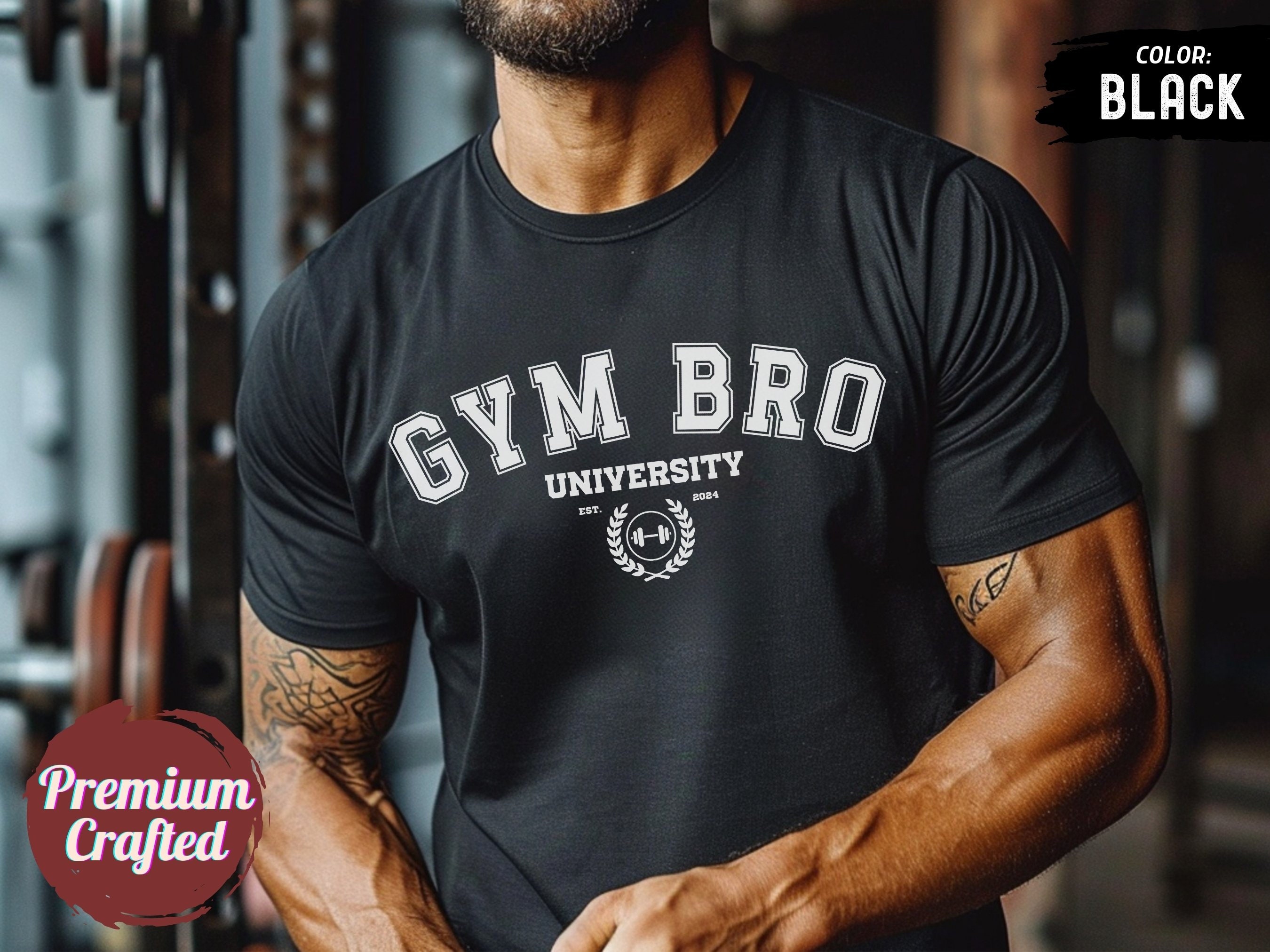 Funny Mens Workout Shirt, Gym Bro University Tshirt, Gym Humor ...