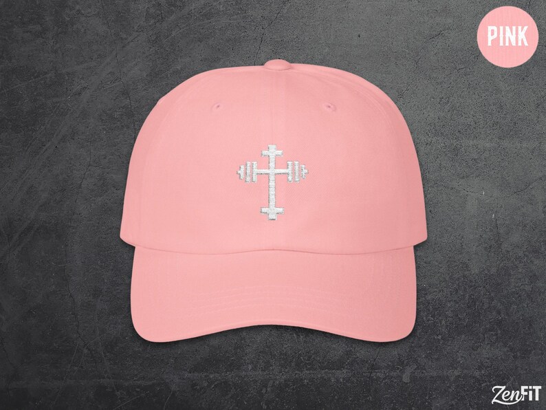 Christian Barbell Cross Hat, Embroidered Gym Workout Hat - Etsy