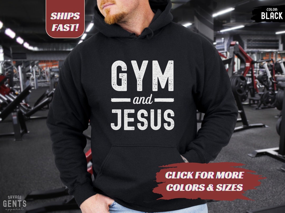 Gym and Jesus Hoodie, Christian Fitness Pump Cover, Christian Gifts ...