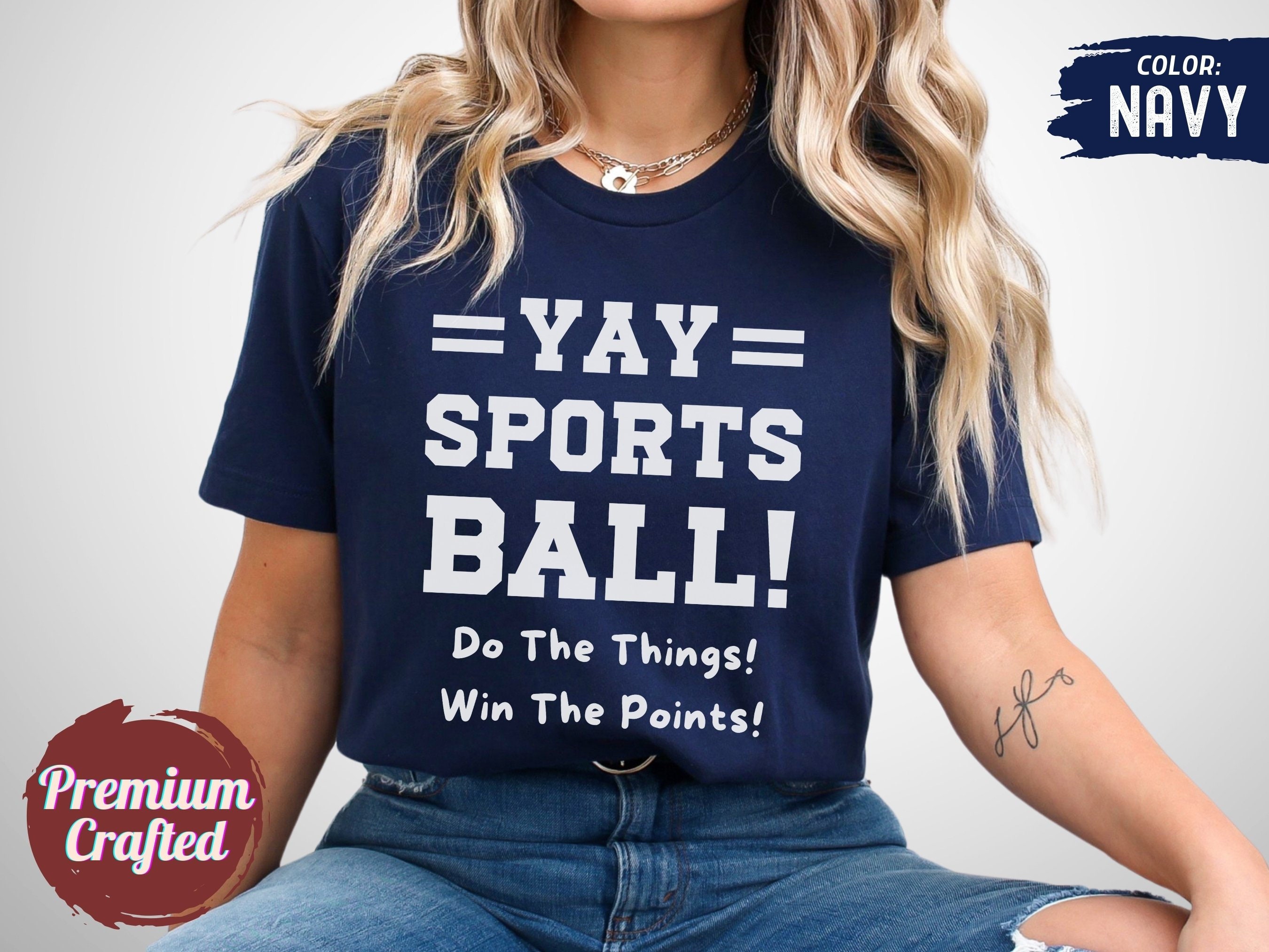 Funny Womens Sports Shirt, Yay Sports Ball, Sarcastic Sports Tee, Funny ...