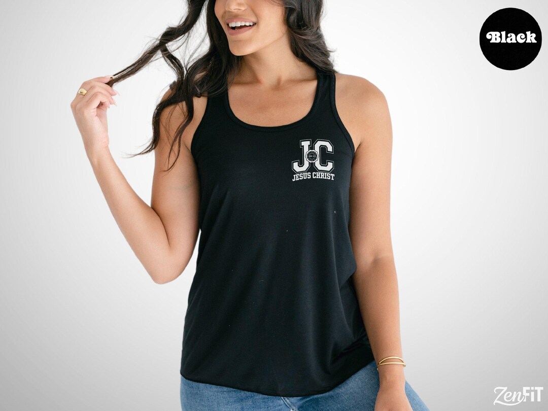 Jesus Christ Tank Top, JC, Christian Women, Racerback Tank Top, Faith ...