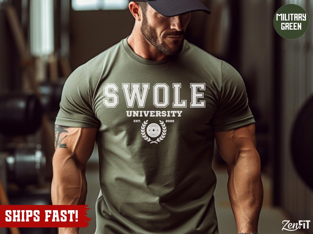Funny Workout T-shirt, Swole University: 100% Cotton S-3XL - Etsy