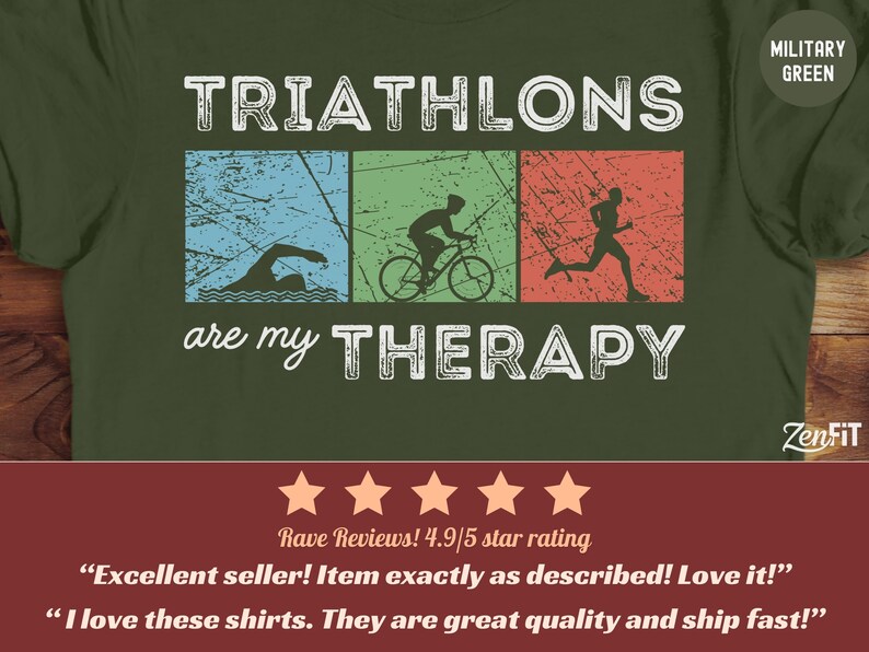 Triathlon Shirt, Triathlons Are My Therapy, Swim Bike Run T Shirt ...