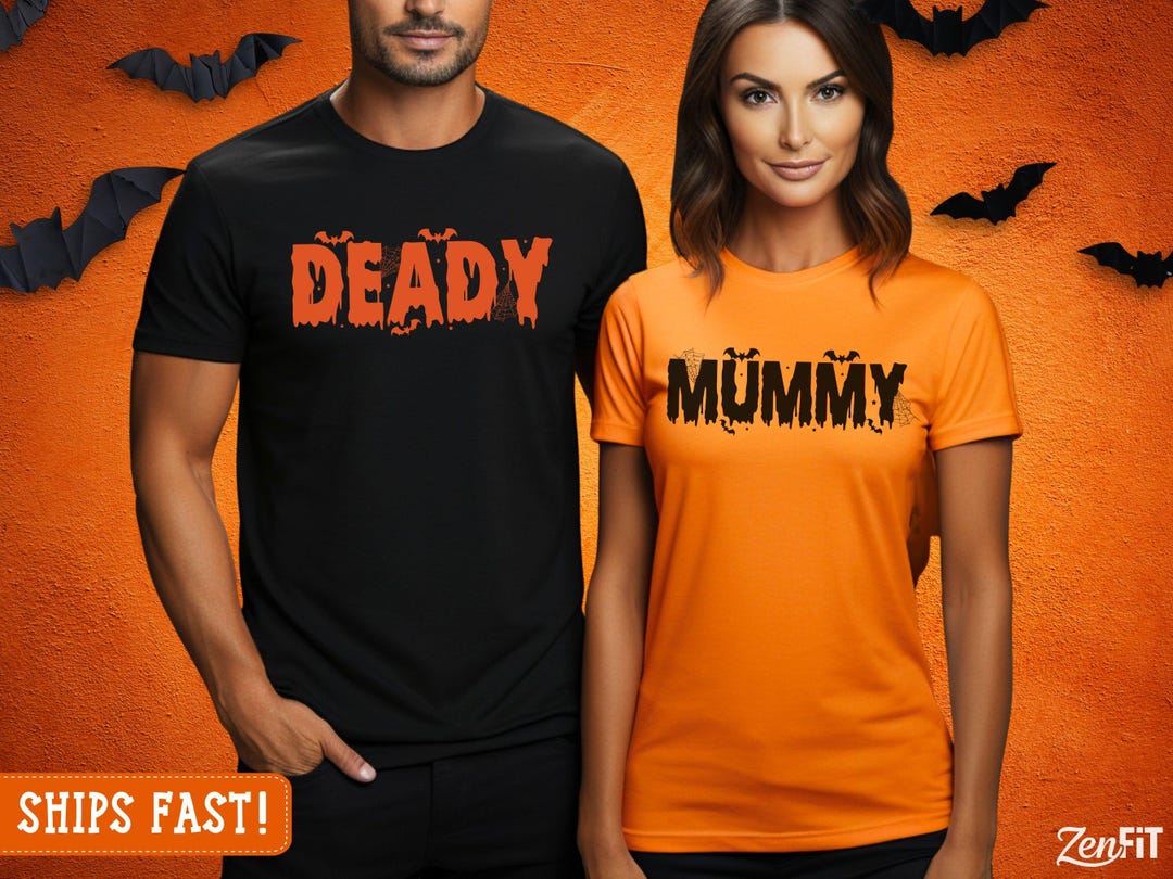 Mummy and Deady, Couples Matching Halloween Shirts, Matching Tshirts ...