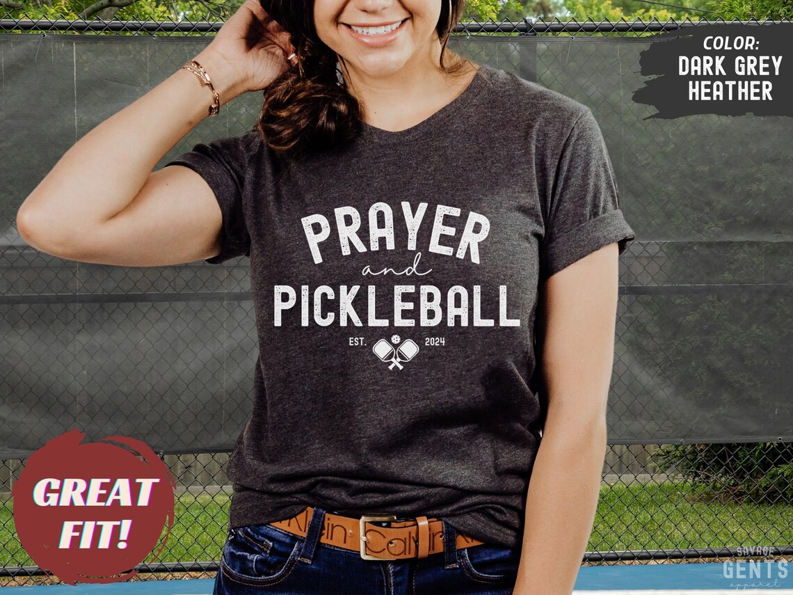 Prayer and Pickleball Shirt, Pickle Ball Lover, Christian Sports Tee ...