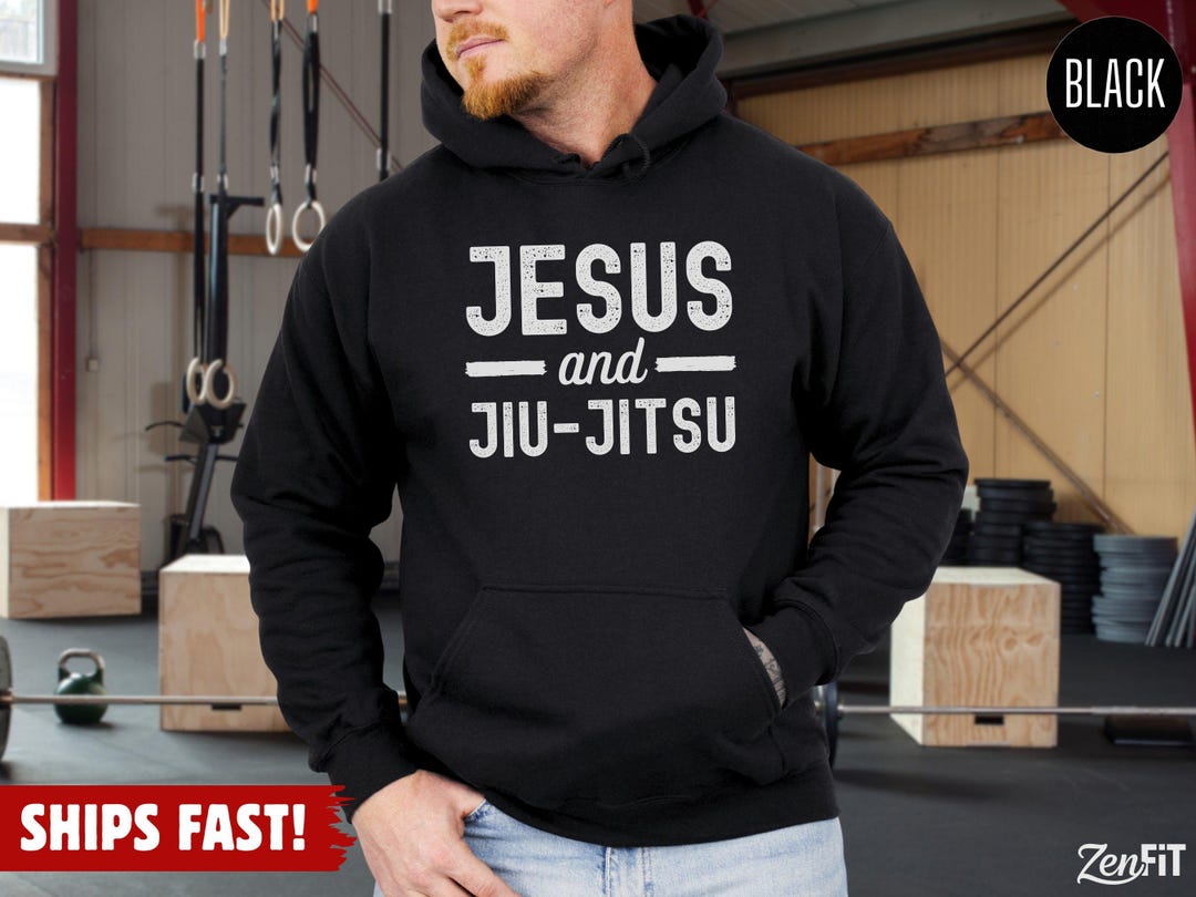 Jesus and Jiu-jitsu Hoodie, Christian MMA Gifts: Cotton and Polyester ...