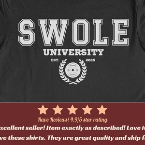 Funny Gym Shirt, Swole University, Mens Workout T Shirt, Bodybuilding Shirt, Weightlifting Tee ...