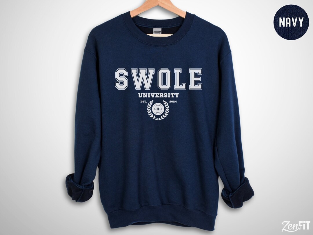 Funny Gym Sweatshirt, Swole University, Mens Workout Sweatshirt, Bodybuilding Shirt ...