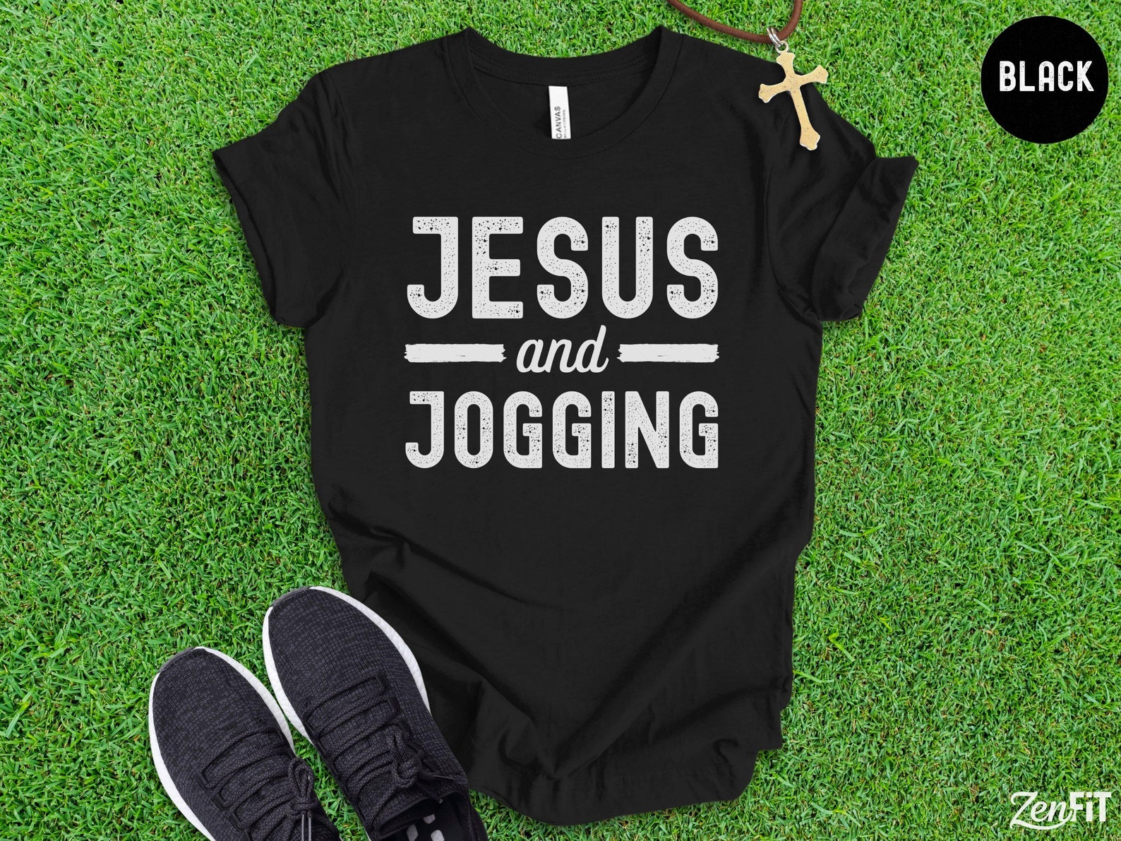 Christian Running Shirt, Jesus and Jogging, Jesus Workout Tee, Jogging ...
