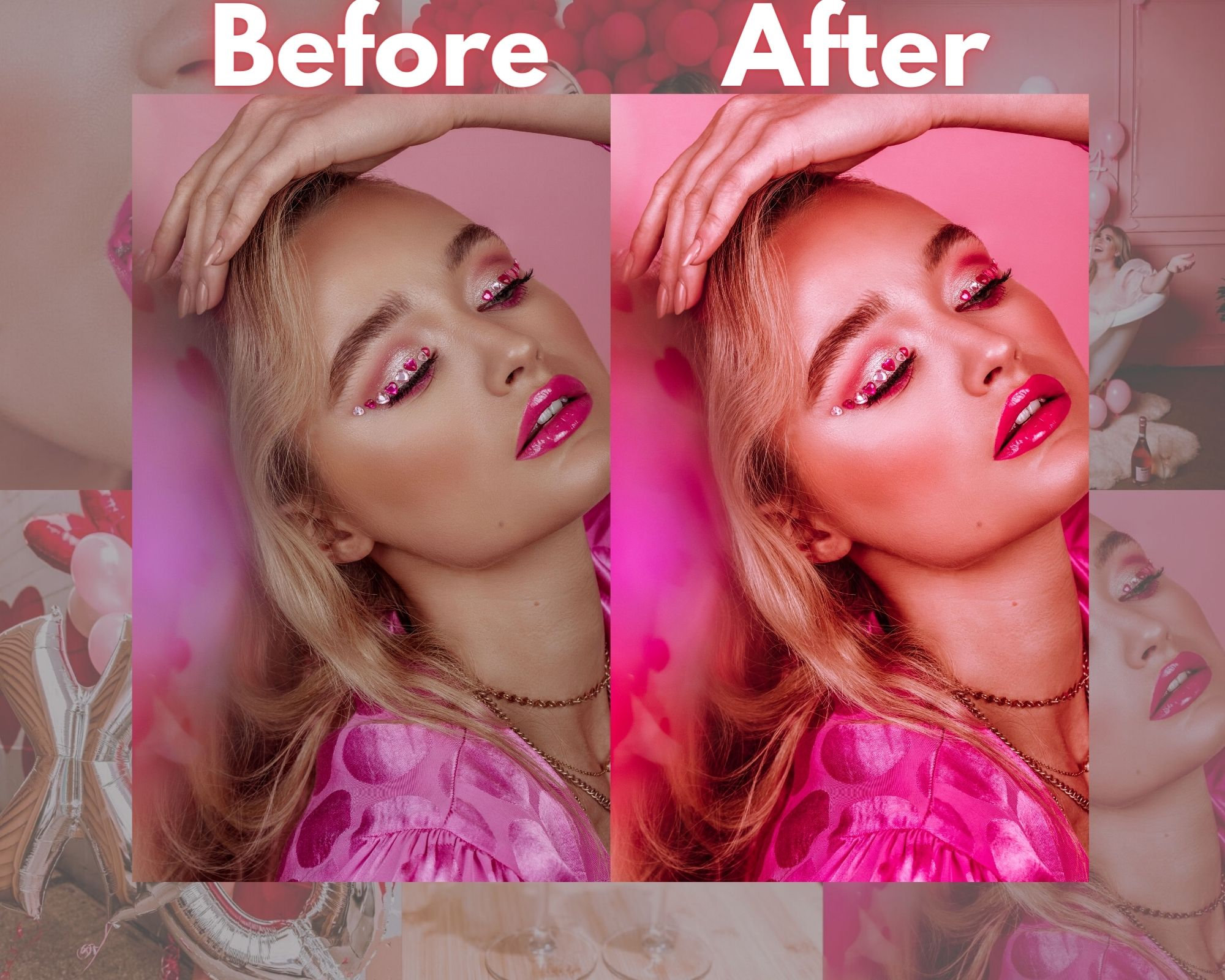 5 Pink Val Lightroom Mobile & Desktop Presets Valentine Pink Love ...