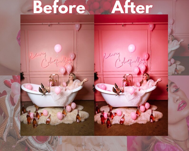 5 Pink Val Lightroom Mobile & Desktop Presets Valentine Pink Love ...