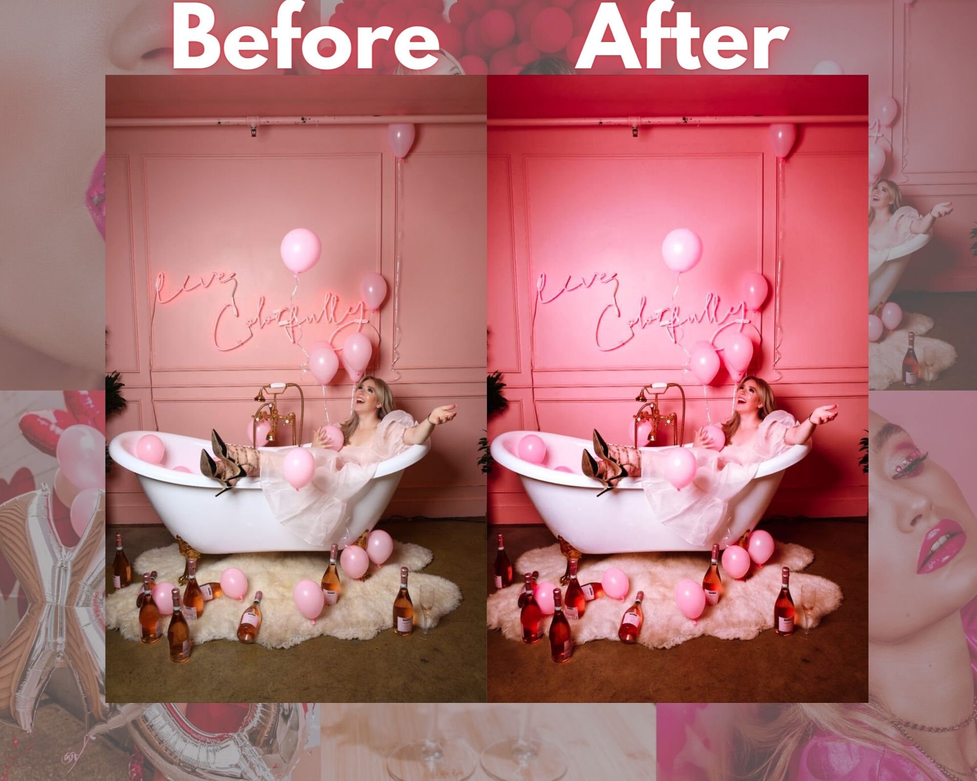 5 Pink Val Lightroom Mobile & Desktop Presets Valentine Pink Love ...