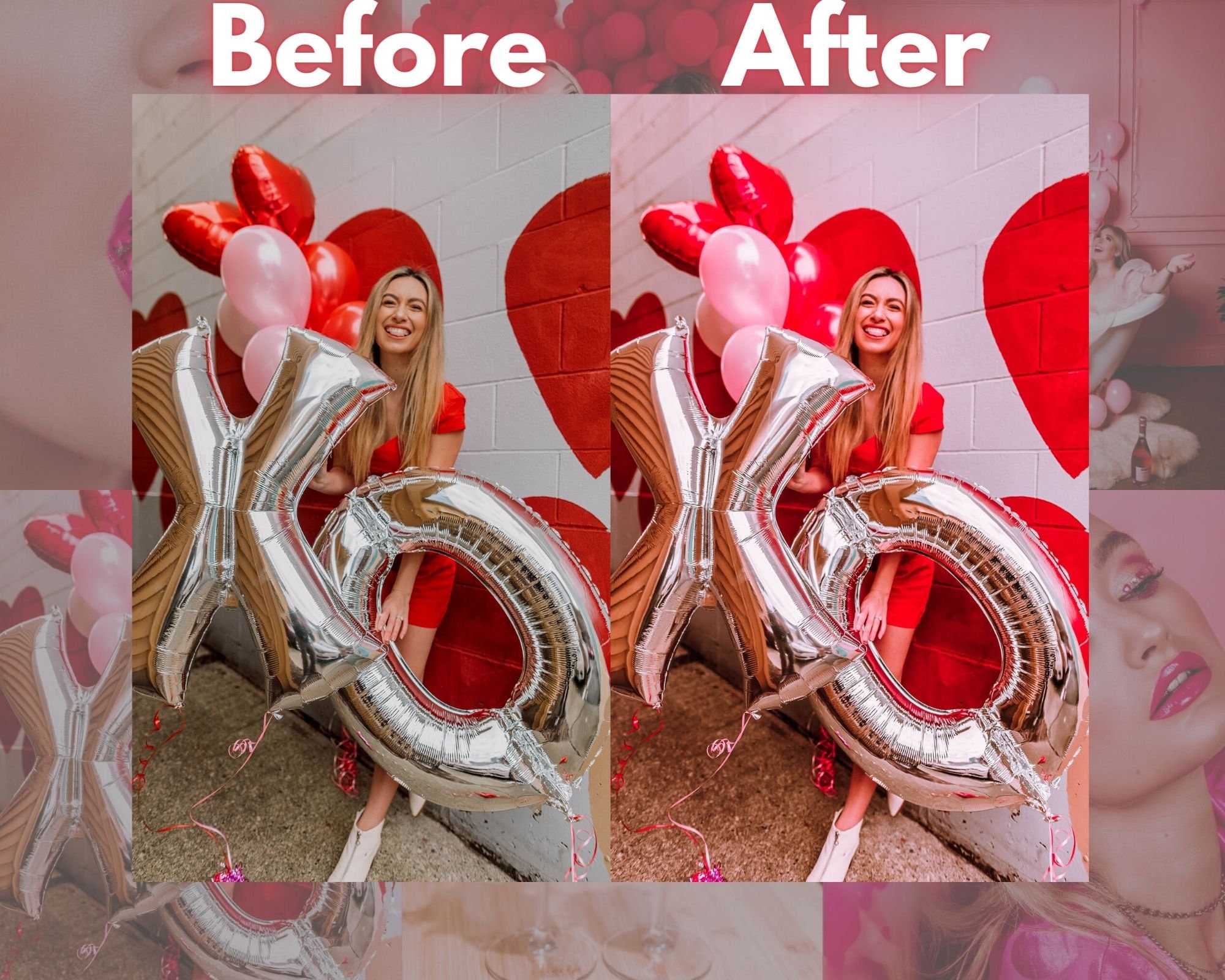 5 Pink Val Lightroom Mobile & Desktop Presets Valentine Pink Love ...