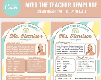 Meet the Teacher Editable Template Back to School Welcome - Etsy