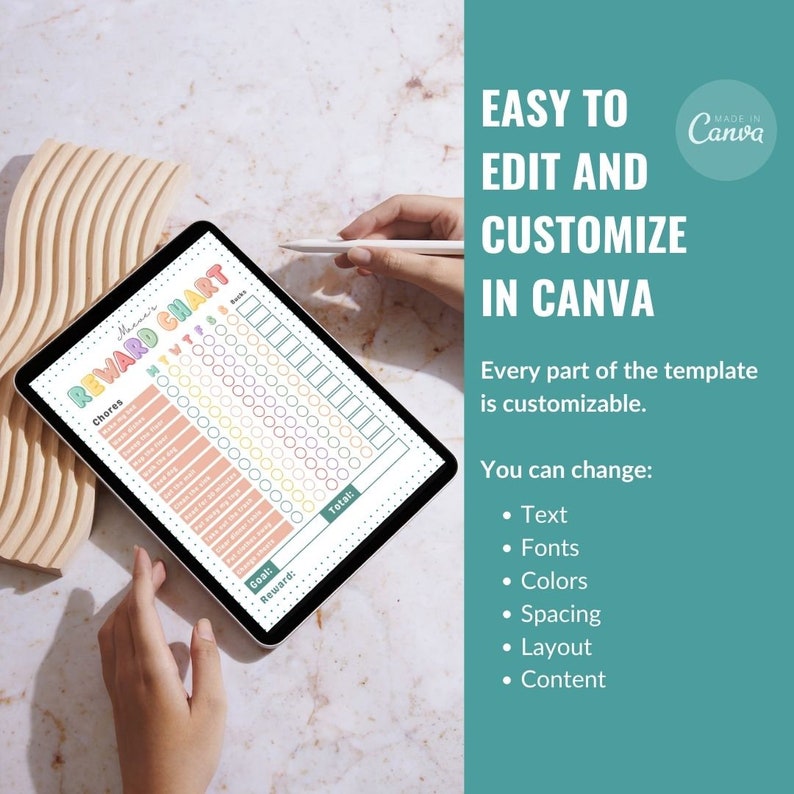 Editable Kids Chore Chart Bundle, Reward Bucks, Allowance Tracker ...