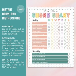 Editable Kids Chore Chart Bundle, Reward Bucks, Allowance Tracker ...