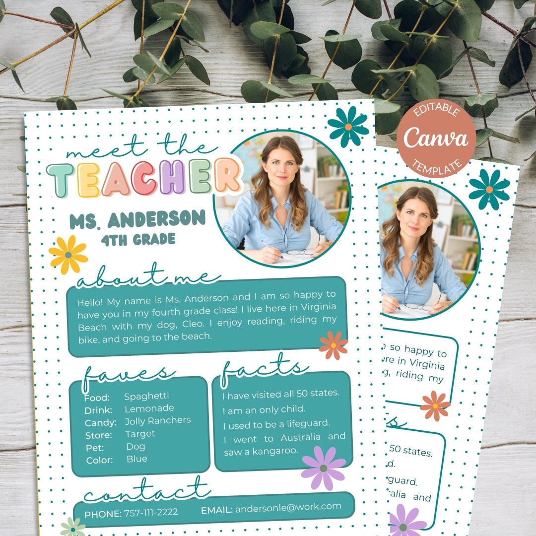 Meet the Teacher Template, Editable Meet the Teacher Boho Groovy ...